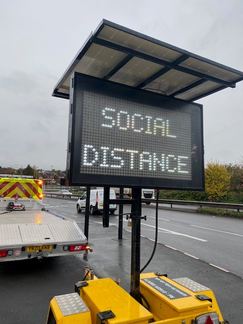 Using portable Variable Message Signs to Help Keep Order as COVID ...