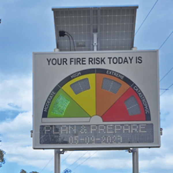 Electronic Fire Danger Rating Sign | MVIS Ltd